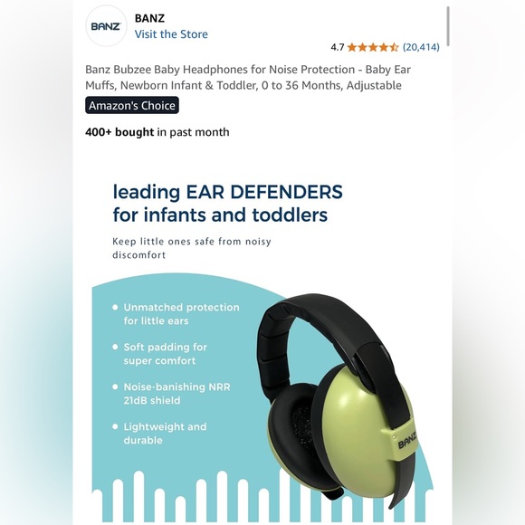 BaBy BanZ | Headphones | Banz Baby Noise Protection Headphones 36mos ...